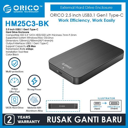 Promo ORICO 2.5 inch USB3.1 Gen1 Type-C Hard Drive Enclosure - HM25C3 ...