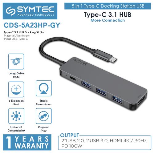 Promo SYMTEC 5in1 Type C Hub USB 3.0 2.0 HDMI 4K30Hz PD100W - CDS ...