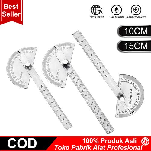 Promo busur 180 derajat penggaris combi stainless protactor alat ukur ...