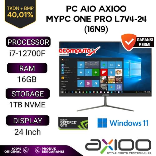 Jual PC AIO AXIOO MYPC ONE PRO L7V4-24 (16N9) NVIDIA GTX1650-4GB TKDN RESMI - Kota Makassar ...