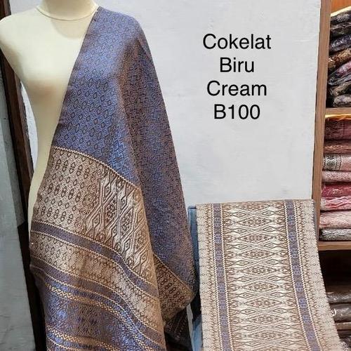 Jual Songket Medan Tumtuman Tarutung Coklat Biru Cream B100 - Kota ...