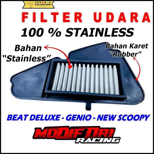 Jual GENIO-FILTER UDARA STAINLES BEAT DELUXE FILTER UDARA RACING ...