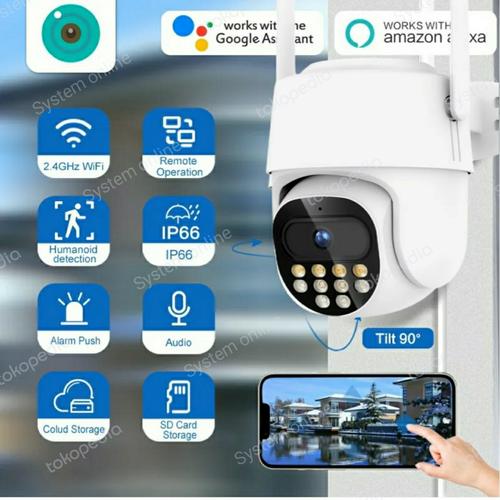 Promo IPCam CCTV ICSEE Outdoor Ptz Speed Dome 10MP Waterproof Full HD ...