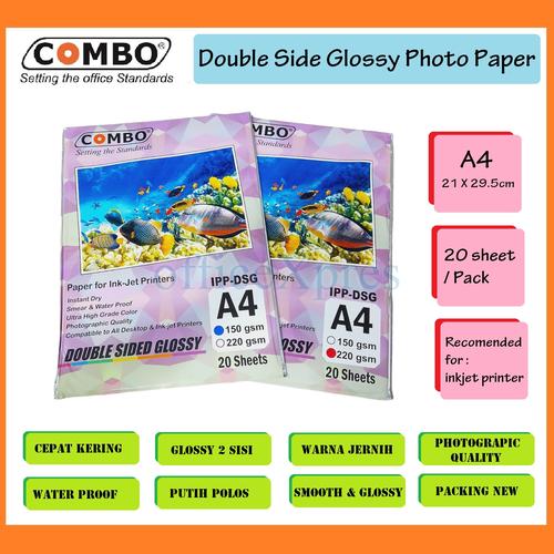 Jual Kertas Foto A4 2 sisi / Photo Paper Glossy Double Side A4 220Gr ...