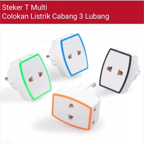 Jual Steker T Multi T Steker Multi Colokan Listrik Cabang 3 Lubang ...