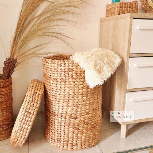 Jual Basket Laundry Enceng tutup tabung / Storage tabung / keranjang ...