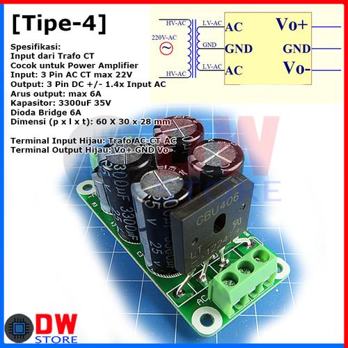 Jual Modul Power Supply Trafo AC Dioda Bridge Berbagai Output Volt ...