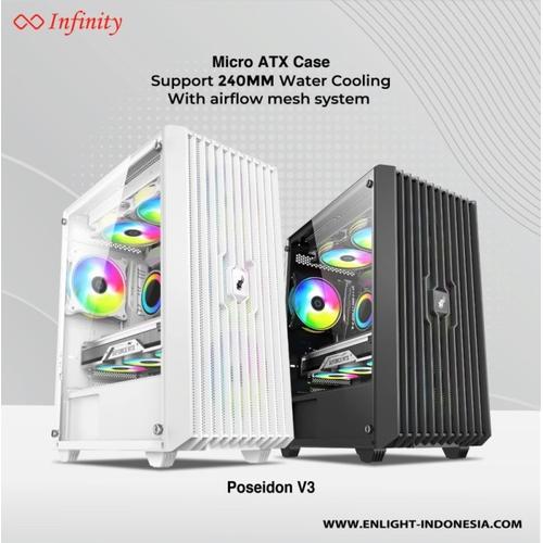 Jual Casing Infinity POSEIDON V3 With 3Fan - mATX Temperred Glass ...