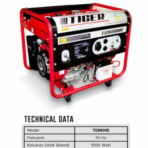 Promo Tiger Generator Set Bensin TG8800E 5500 Watt Genset Recoil TG ...