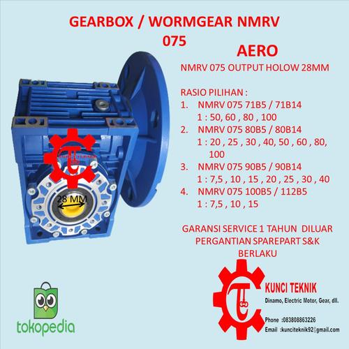Jual worm gear/gearbox/ gearbok/gear reducer NMRV 075 ratio 7.5-40 FR. 90 - 1 :15 - Kota ...