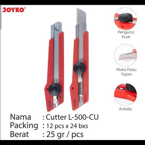 Jual Cutter Joyko L-500-CU (pcs) - Alat Potong Kertas Merah - CUTTER L ...