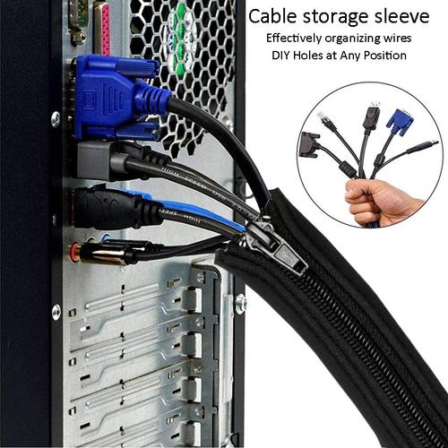Jual Cable Management Sleeve With Zipper Office Computer Power Cord ...