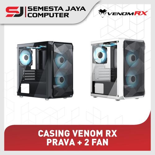 Jual CASING VENOMRX PRAVA + 2 FAN Tempered Glass Side M-ATX Gaming Case ...