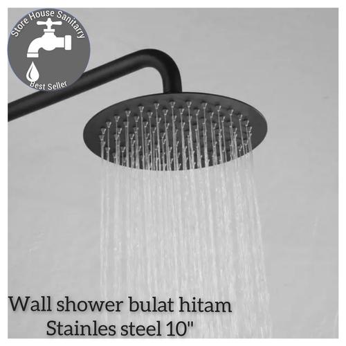 Jual Wall shower stainles,head shower dan tiang stainles warna hitam ...