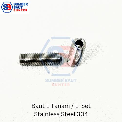 Jual M6x10 Baut L Tanam Stainless Socket Set Screw SS 304 - Jakarta ...
