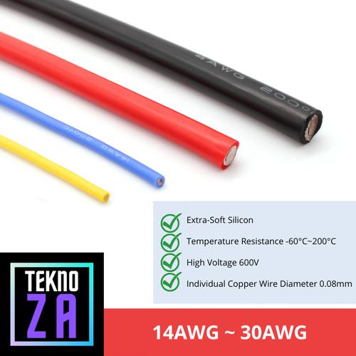 Jual Kabel AWG Extra Soft Silicon High Temperature 14AWG - 22AWG 200°C ...
