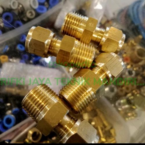 Jual MALE CONNECTOR KUNINGAN UNTUK PIPA TUBING TEMBAGA 1/2"×1/4 ...