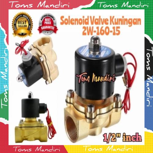 Jual Electric Selenoid Water Valve 1/2 Inch 220V Solenoid Kuningan 2W ...