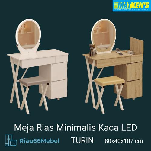 Jual Meja Rias / Meja Make Up Minimalis Lampu LED Matkens Tipe Turin ...