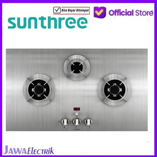 Promo Kompor Gas Kaca 3 Tungku Stainless Sunthree Gh-3s Sth + Timer ...