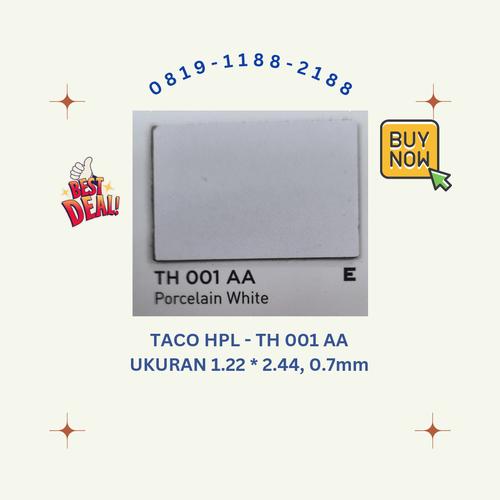 Jual Hpl Taco solid glossy murah 001AA porcelain White - Jakarta Barat ...