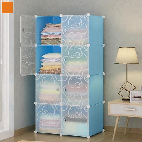 Jual Lemari Plastik Rak Buju Rak Serbaguna Lemari Pakaian 2X4 - Biru ...