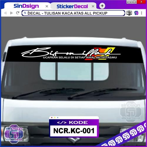 Jual STIKER TULISAN KACA DEPAN ATAS ALL PICKUP DECAL STICKER BISMILLAH ...