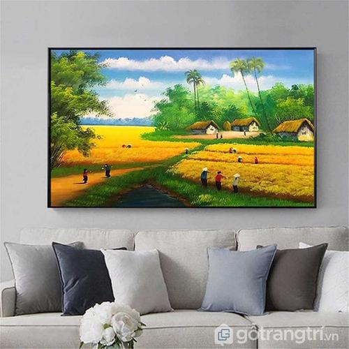 Jual lukisan pemandangan pesawahan art dekorasi hiasan dinding - no ...