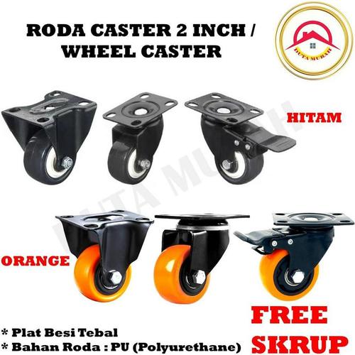 Jual Roda Kastor /Castor/Caster 2 Inch Warna Orange dan Hitam Tebal ...
