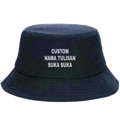 Jual Topi Bucket Hat NAMA TULISAN GAMBAR LOGO SABLON BEBAS polos custom ...