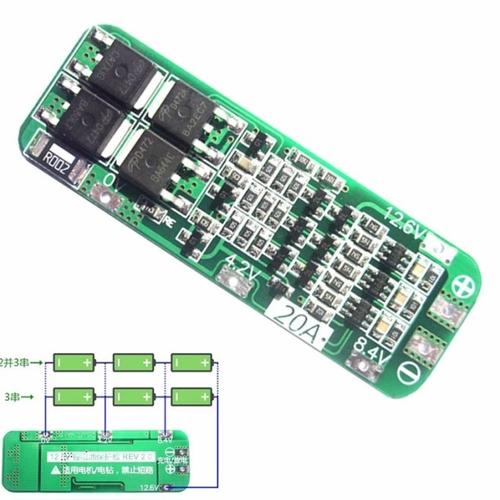 Jual 3S Li-ion Lithium 18650 BMS Battery Charger Board Modul | 12V 20A ...