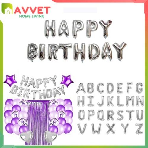 Jual AVVET Balon Foil Huruf Silver ±40cm Ballon Foil Abjad Alphabet ...