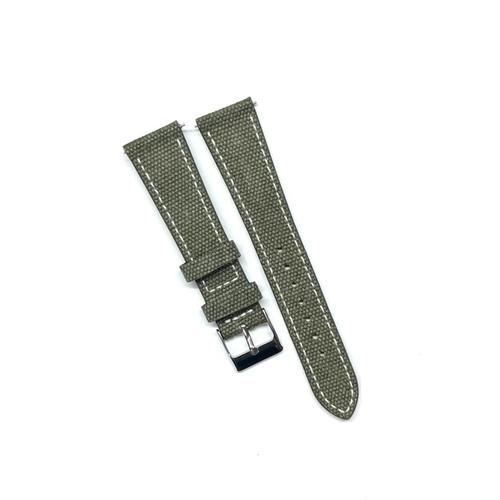 Promo AQH Olive Green Japanese Hanpu Canvas Leather Strap/Strap Jam ...