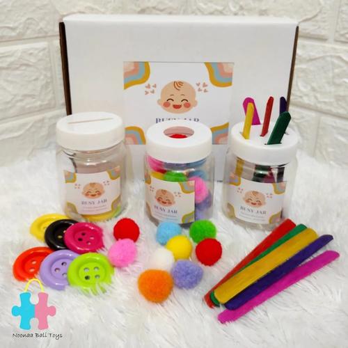 Jual Busy Jar Sensory Play Mainan Edukasi Sensorik Anak - Button Jar ...