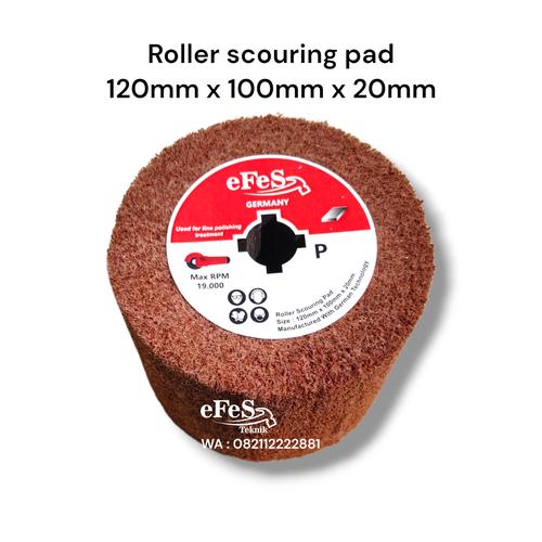 Jual Roller scouring wheel / roda buffing stainless 120 x 100 x 20 mm ...