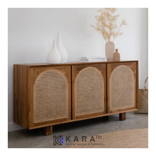 Jual Gradenza Kayu Jati Anyaman Rotan / Sideboard / Bufet Pajangan ...