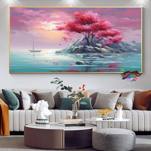 Jual Lukisan Tangan Modern Abstract Ocean Island Oil Painting on Canvas ...