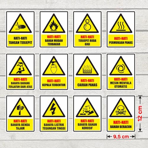 Jual Sticker Label Hati-hati K3 Keselamatan dan Kesehatan Kerja 12 x 9,5 cm - Benda Tajam ...