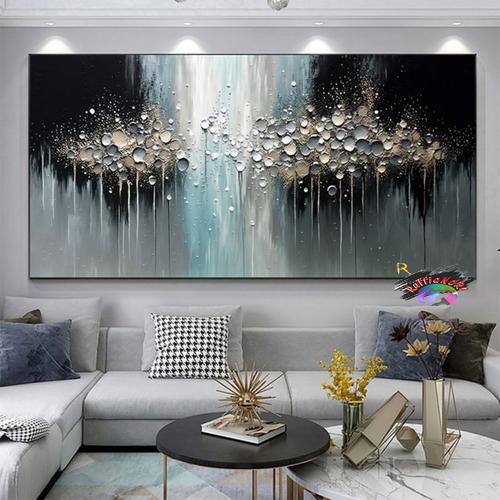 Jual Lukisan Tangan Modern Abstract Texture Oil Painting on Canvas ...