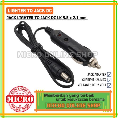 Jual Kabel Adapter Jack Lighter To Jack DC LK Konektor Male 5.5 x 2.1 ...