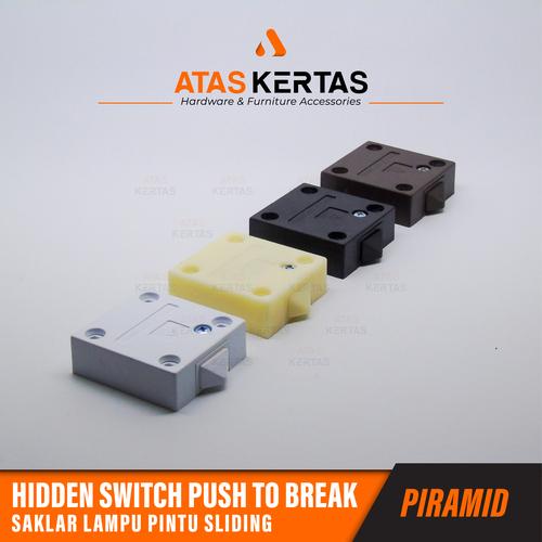 Promo saklar pintu geser push off switch kotak model piramid - Putih ...