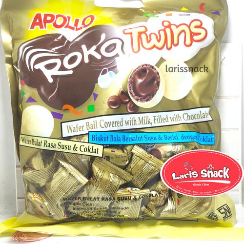 Jual Apollo Roka Twins Biskuit Bola Susu isi Coklat 250gr (50 pcs ...