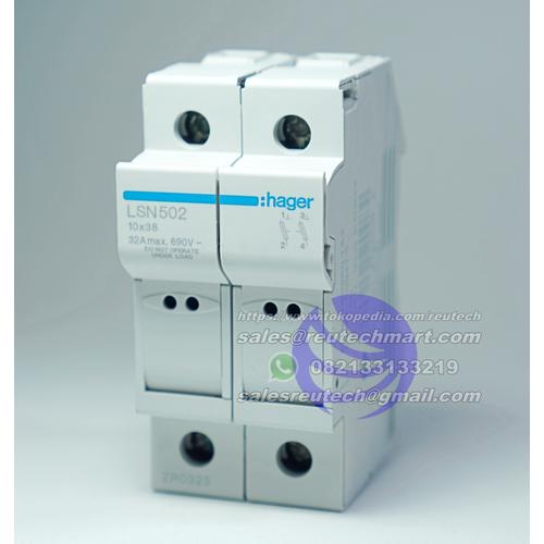Jual HAGER LSN502 Fuse Holder 32A 2P 690V untuk Fuse 10x38mm - Kota ...