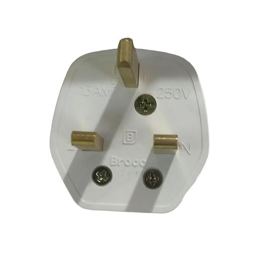 Jual Steker AC Kaki 3 Broco Putih | Colokan stecker kuningan arde ...