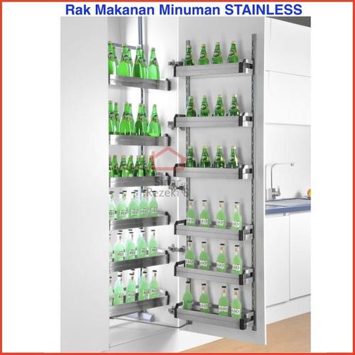 Jual Rak Tarik Makanan STAINLESS Lemari Dapur Minuman Tempat Botol ...