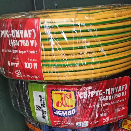 Jual kabel nyaf 6mm jembo cable roll meteran eceran SNI hitam hijau kuning - Biru - Kota Bandung ...