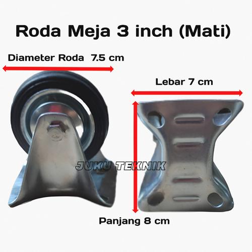 Jual Roda Meja 3 inch Mati/Roda Karet 3 inch/Roda Etalase 3 inch/Roda ...