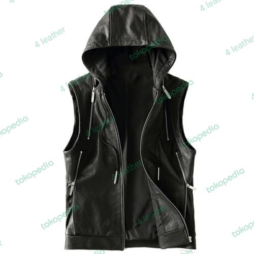 Jual GARANSI KULIT ASLI rompi kulit Pria hoodie kupluk rompi kulit Vest ...