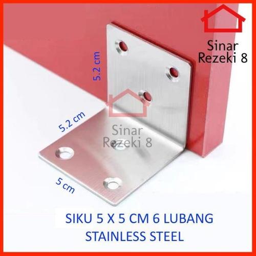 Jual Siku 5 x 5 STAINLESS 6 / Sambungan L Rak Penyangga Kayu Plat ...