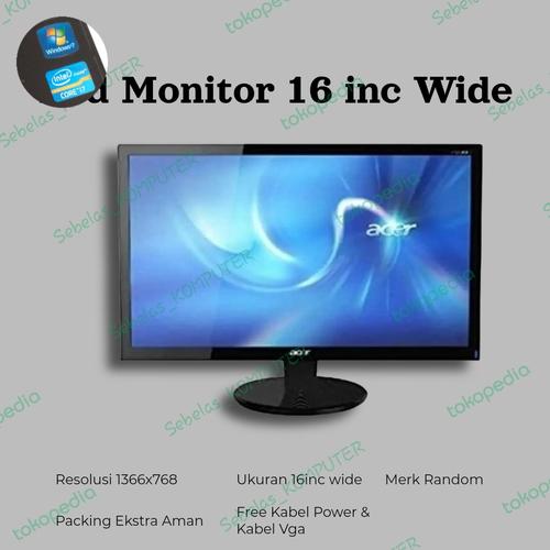 Jual Led Lcd Monitor 16inc Wide Untuk Komputer PC CcTV - Grade A Oke ...